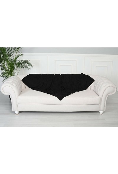 Moda Çizgi Koltuk Örtüsü Siyah