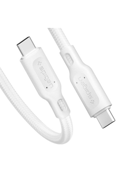 Spigen DuraSync USB-C to USB-C 3.2 100W Kevlar Hızlı Şarj ve 480mb/s Data Hızı Kablo (1 Metre) C10C3 White - 000CA25706 Spigen DuraSync USB-C to USB-C 3.2 100W Kevlar Hızlı Şarj ve 480mb/s Data Hızı Kablo (1 Metre) C10C3 White - 000CA25706