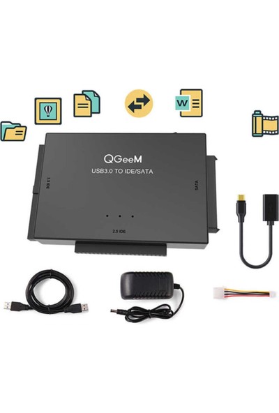 Sata / 2.5 Ide / 3.5 Ide Taşınabilir Harddisk USB Dönüştürücü QG-ST01 Sata / 2.5 Ide / 3.5 Ide Taşınabilir Harddisk USB Dönüştürücü QG-ST01