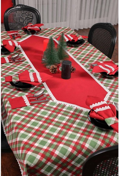 Yılbaşı Masa Örtüsü 150X200 Ekose