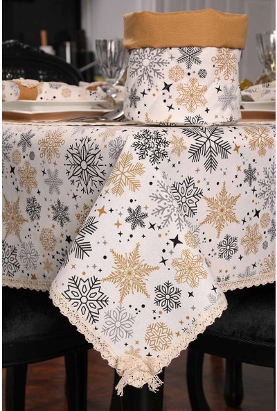 Yılbaşı Masa Örtüsü 150X200 Yıldız Desen
