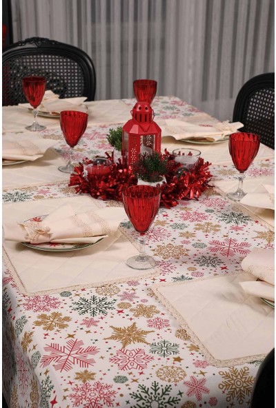 Yılbaşı Masa Örtüsü 150X200 Yıldız Desen