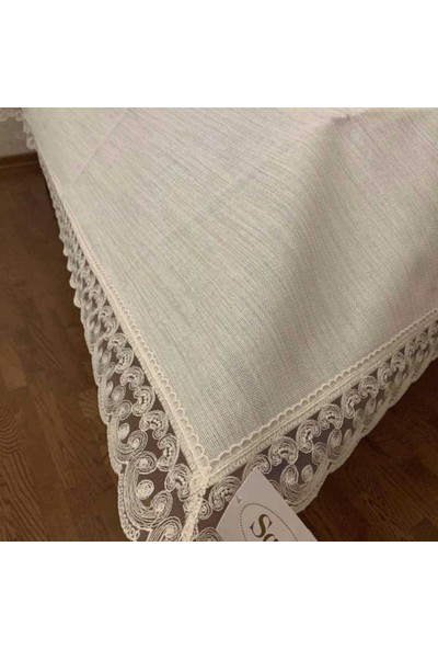 Safir Avangard Jute Simli Keten Güpürlü Dertsiz Leke Tutmaz 160 x 220CM Kapuçino Masa Örtüsü Safir Avangard Jute Simli Keten Güpürlü Dertsiz Leke Tutmaz 160 x 220CM Kapuçino Masa Örtüsü