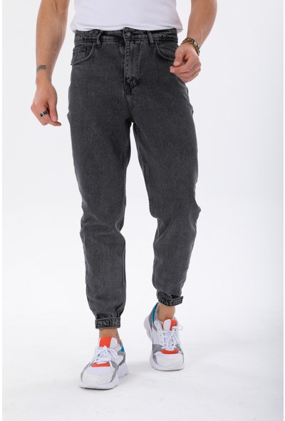Erkek Koyu Gri Kar Yıkama Jogger Boyfriend Yüksek Bel Jean Kot Pantolon Erkek Koyu Gri Kar Yıkama Jogger Boyfriend Yüksek Bel Jean Kot Pantolon