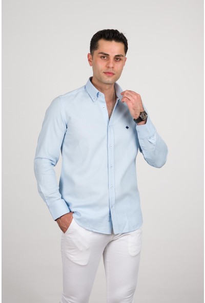 Paul Martin Dokulu Regular Fit Pamuklu Yaka Düğmeli Erkek Gömlek