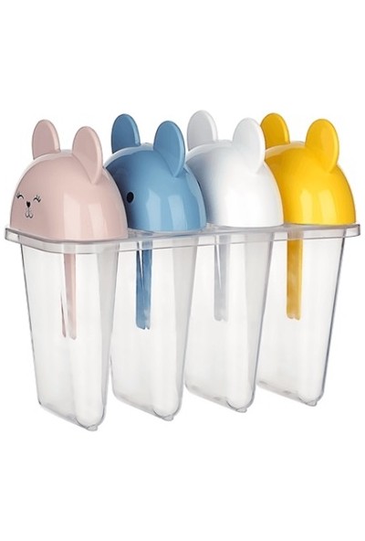 Kitchen Beauty 4'lü Dondurma Figürlü Çubuklu Sevimli Dondurma Kalıbı