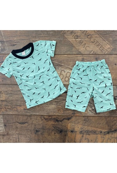 Kartal Desenli Şortlu Ikili Takım Mavi 5 Yaş