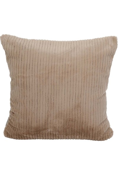 Moda Çizgi Çizgili Peluş Kırlent Kılıfı