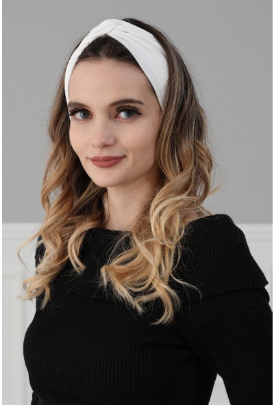 Moda Çizgi Bandana Saç Bandı Krem Moda Çizgi Bandana Saç Bandı Krem