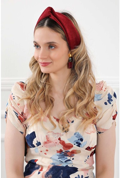 Moda Çizgi Saç Bandı , Bandana,bordo,sb-9 Moda Çizgi Saç Bandı , Bandana,bordo,sb-9