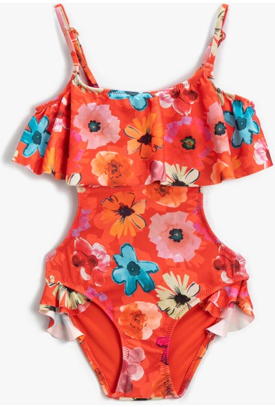 Koton Çiçek Desen Fırfırlı Mayo