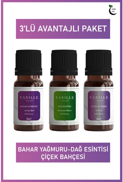 Vanille Bahar Yağmuru - Dağ Esintisi - Çiçek Bahçesi (Özel Formül) Esansiyel Yağ Vanille Bahar Yağmuru - Dağ Esintisi - Çiçek Bahçesi (Özel Formül) Esansiyel Yağ
