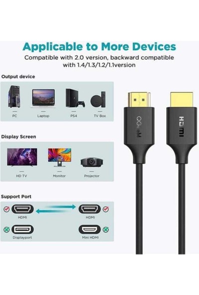 Dolia 2V QG-AV16 HDMI Kablo 0.91M