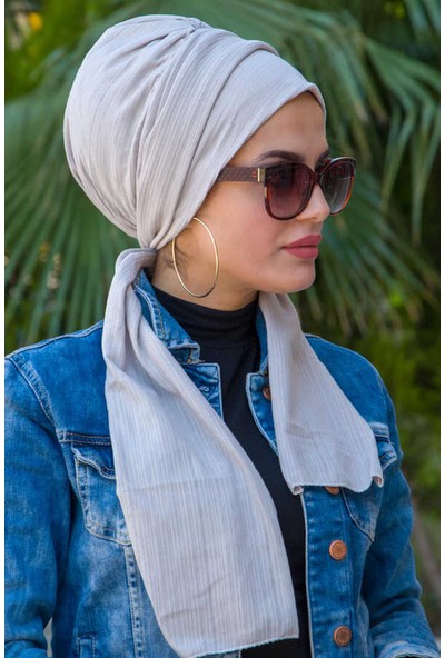 Karışık Cadde Gri Tesettür Atkılı Bone - 40200 Karışık Cadde Gri Tesettür Atkılı Bone - 40200