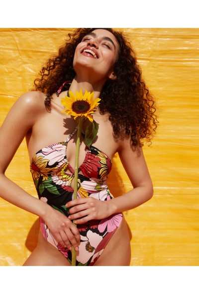 Twist Çiçek Desen Mayo