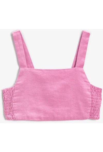 Koton Crop Üst Kalın Askılı Sırtı Pencere Detaylı Lastikli