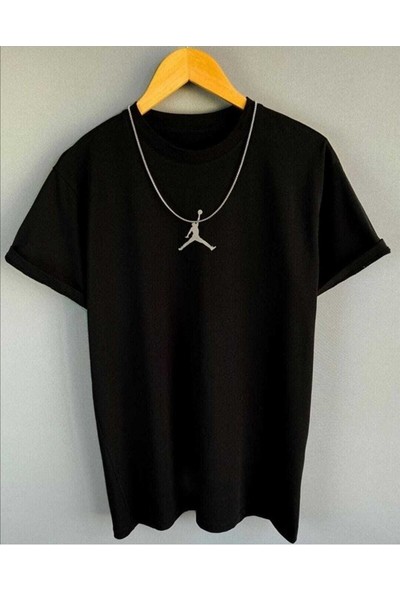Moda Spor Unisex Jordaan Baskılı Oversize Penye T-Shirt Tişört Jordann-