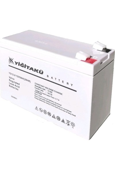 Yiğit Akü Yiğit 12 V 9 Ah-Amper Kuru Agm Tip Akü Ups Güç Kaynağı 12V9AHYİĞİT
