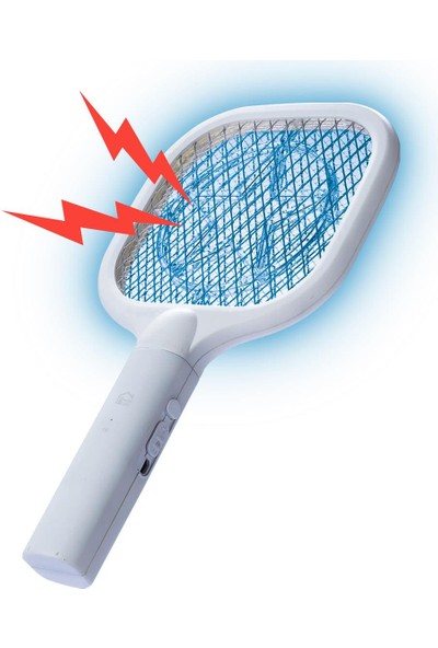 House Pratik HP13 Şarjlı Sinek Öldürücü Raket Beyaz