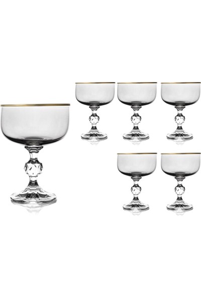 Mikasa Moor Claudia Füme Gold Rimli 6'lı Dondurmalık 200ML Mikasa Moor Claudia Füme Gold Rimli 6'lı Dondurmalık 200ML