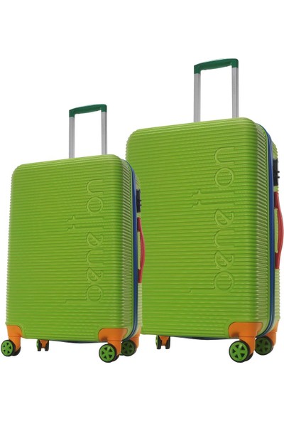 Benetton Büyük ve Kabin Boy Valiz Seti Boy %100 Policarbon Kırılmaz Valiz Yeşil 204X Benetton Büyük ve Kabin Boy Valiz Seti Boy %100 Policarbon Kırılmaz Valiz Yeşil 204X