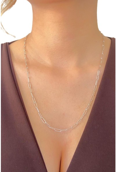 MaGümüş 925 Italy Gümüş 55 cm Beyaz Rodyum Uzun Zincir Kolye MaGümüş 925 Italy Gümüş 55 cm Beyaz Rodyum Uzun Zincir Kolye