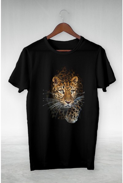 VTshirt Siyah -3d Leopar- Illustrasyon Çizim- Vtshirt VTshirt Siyah -3d Leopar- Illustrasyon Çizim- Vtshirt