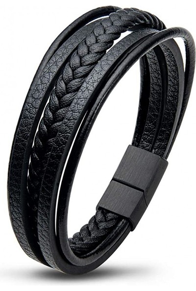 Family Store Çoklu Hakiki Der ve Çelik Bileklik