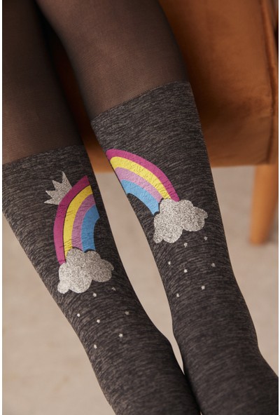 Siyah Pretty Raınbow Crown Külotlu Çorap Siyah Pretty Raınbow Crown Külotlu Çorap