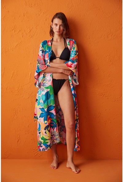 Çok Renkli Pearl Kimono