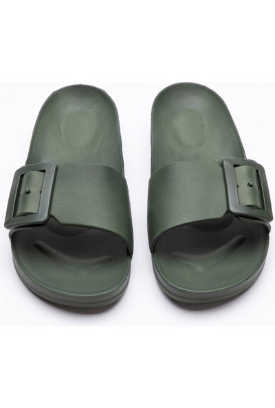 Kakı Big Buckle Terlik Kakı Big Buckle Terlik