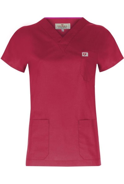 Temel Üniforma Doktor Hemşire Cerrahi Üniforma Likralı Yarasa Kol Kadın Erkek Kadın Erkek Bordo Takım