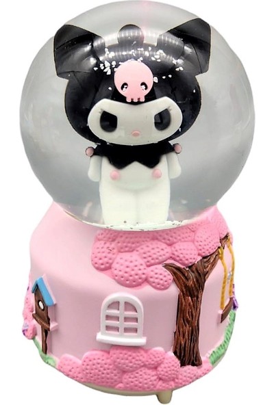 Kuromi Temalı Işıklı Müzikli Orta Boy Kar Küresi Kuromi Temalı Işıklı Müzikli Orta Boy Kar Küresi
