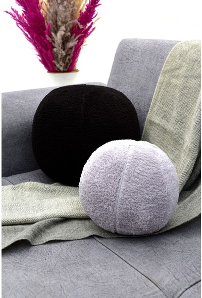 2' Li Top Kırlent Yastık Minder (Büyük Siyah 40 cm - Küçük Gri 20 Cm) 2' Li Top Kırlent Yastık Minder (Büyük Siyah 40 cm - Küçük Gri 20 Cm)
