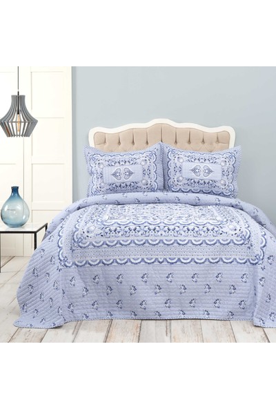 Karaca Home Mihver Indigo Kapitoneli Çift Kişilik Yatak Örtüsü Set