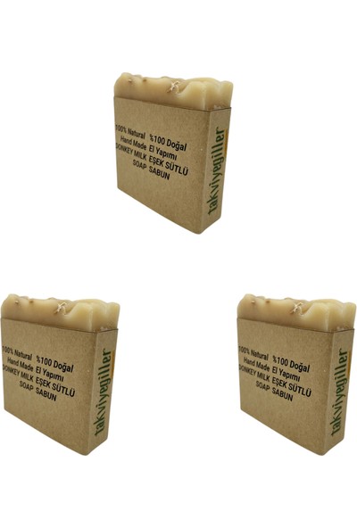 Takviyegiller Eşek Sütü Sabunu Doğal Soğuk Yöntem 3 Adet