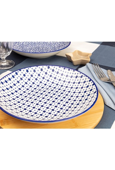 Rêve Bleu Délicat Yemek Tabağı - Mavi - 20 cm