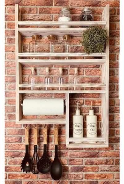 Mira Doğal Çam Ağacı Ham Mutfak Tereği Raf