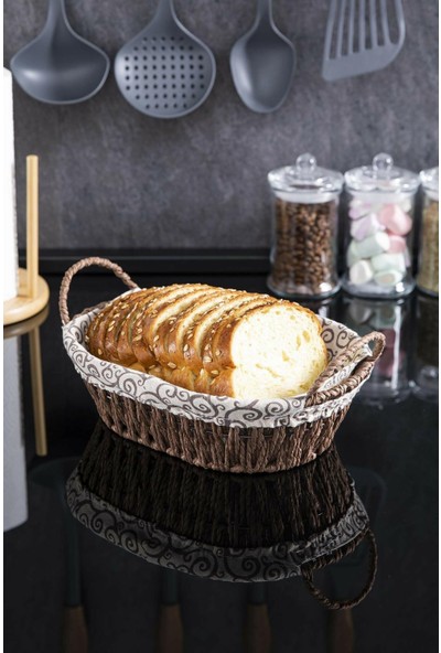 Homenıva Hasır Örgülü Ekmek Sepeti&meyvelik