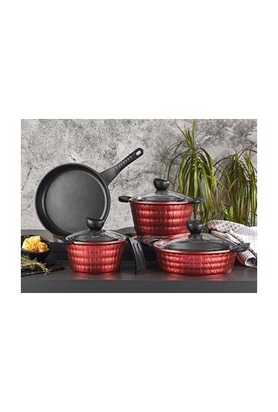 Lapis 7 Parça Döküm Tencere Seti Lapis 7 Parça Döküm Tencere Seti