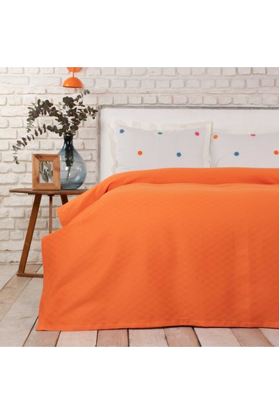 Karaca Home Boni Turuncu %100 Pamuk Çift Kişilik Pike