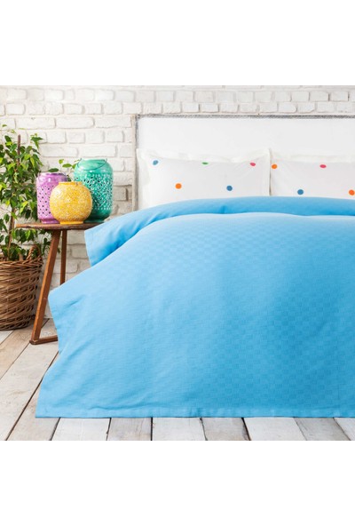 Karaca Home Boni Turkuaz %100 Pamuk Tek Kişilik Pike Karaca Home Boni Turkuaz %100 Pamuk Tek Kişilik Pike