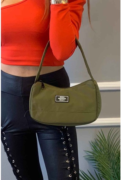 Remix Gloria Haki Kanvas Iç Sürgülü Omuz Çantası