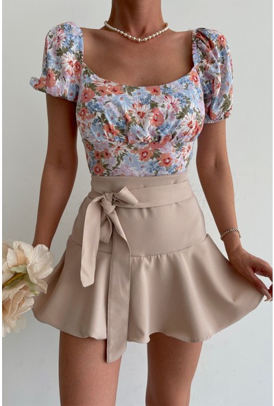 MyLove Camellia Crop Top Mavi MyLove Camellia Crop Top Mavi