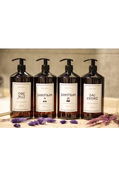 Bahloo Home 4'lü 1000 ml Sert Plastik Amber Erkek Şampuan&kadın Şampuan&duş Jeli&saç Kremi Şişesi Seti BHL34 Bahloo Home 4'lü 1000 ml Sert Plastik Amber Erkek Şampuan&kadın Şampuan&duş Jeli&saç Kremi Şişesi Seti BHL34