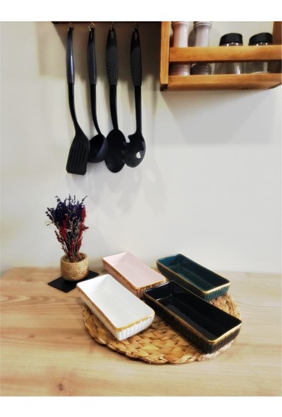 Sunum Tabak Çerezlik Yaldızlı Dikdörtgen 19X8 cm