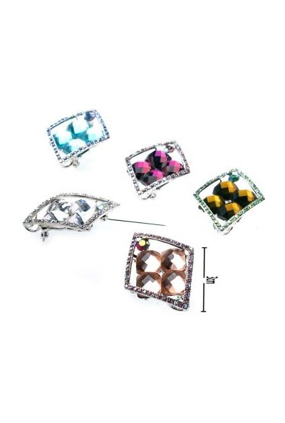 Strongart Taşlı Ort Boy Ebruli Broş