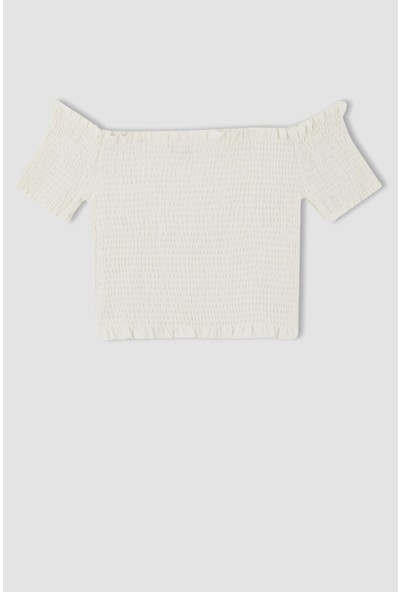 DeFacto Coool Fitted Carmen Yaka Kısa Kollu TIŞÖRT Y7928AZ22SM DeFacto Coool Fitted Carmen Yaka Kısa Kollu TIŞÖRT Y7928AZ22SM