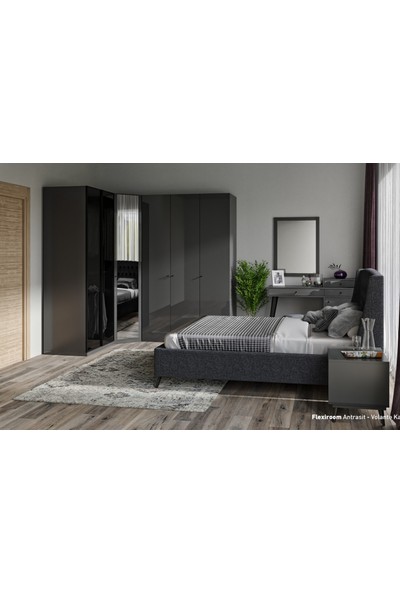 Doressa Platinum Grey Corner 6 Kapı Yatak Odası Takımı