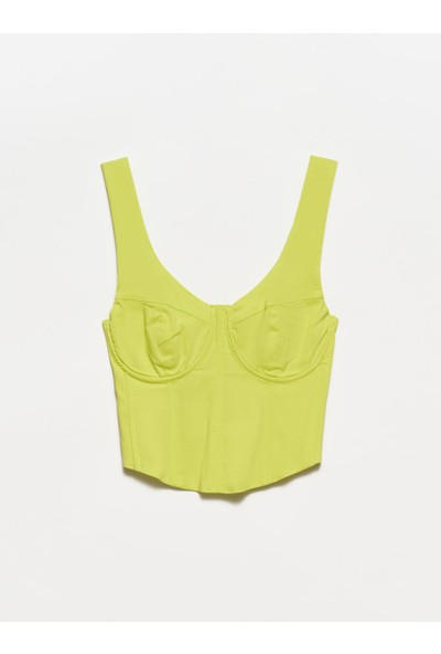 Dilvin 50146 Korse Görünümlü Top-Lime